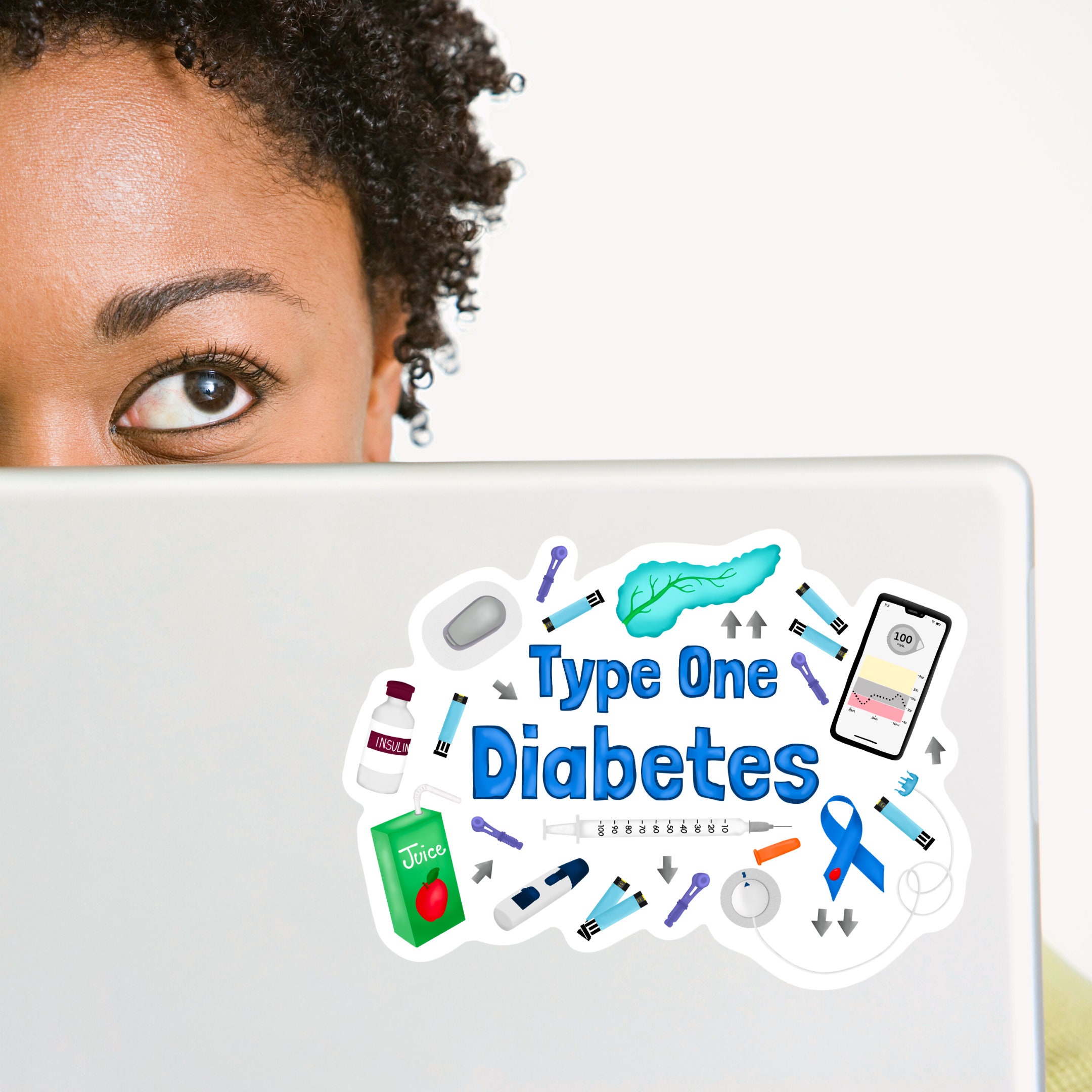 Type One Diabetes Awareness Sticker, Waterproof Matte Vinyl, T1D, CGM ...