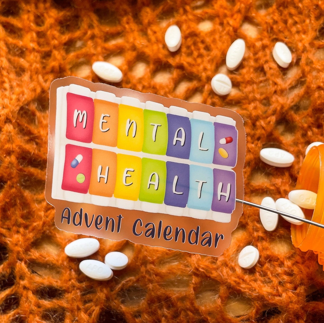 Mental Health Advent Calendar Sticker Waterproof Matte Vinyl