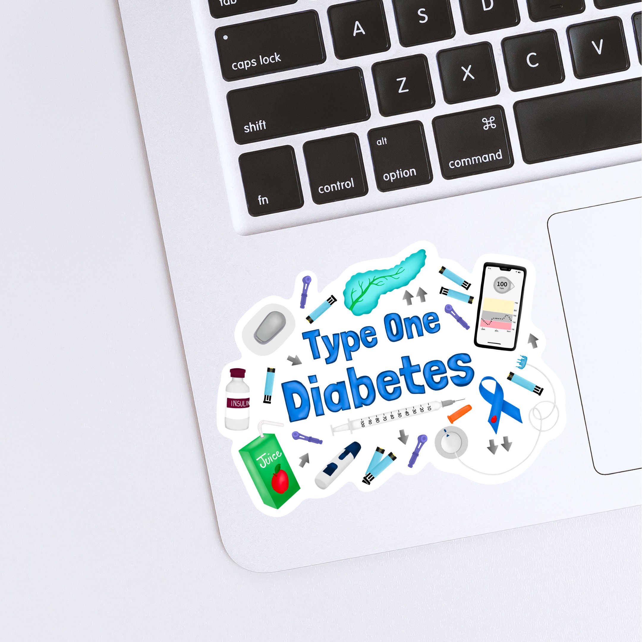 Type One Diabetes Awareness Sticker, Waterproof Matte Vinyl, T1D, CGM ...