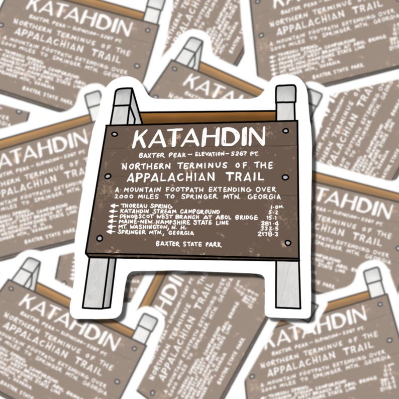 Mt Katahdin Sign Sticker, Maine Sticker, Matte Vinyl - Etsy