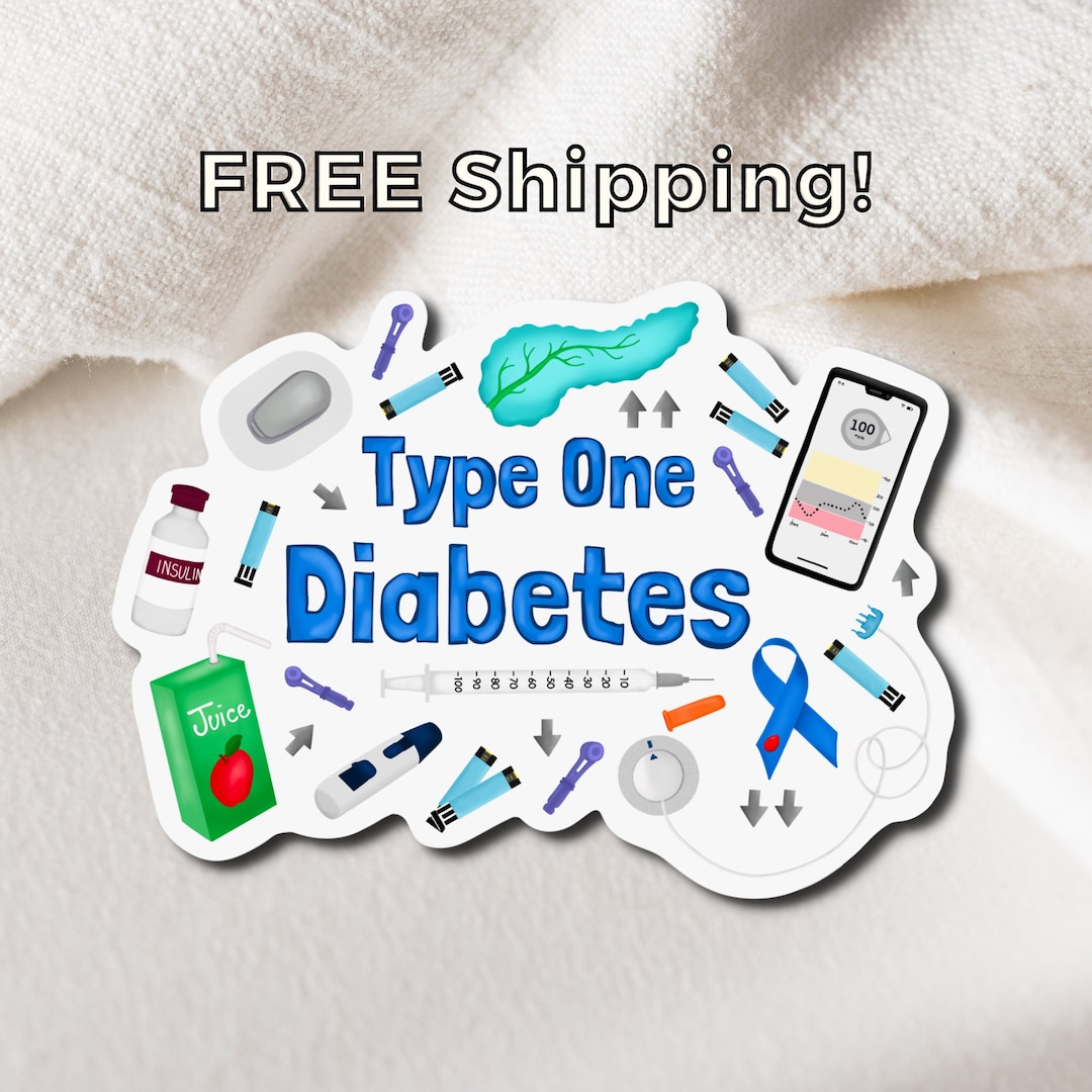 Type One Diabetes Awareness Sticker, Waterproof Matte Vinyl, T1D, CGM ...