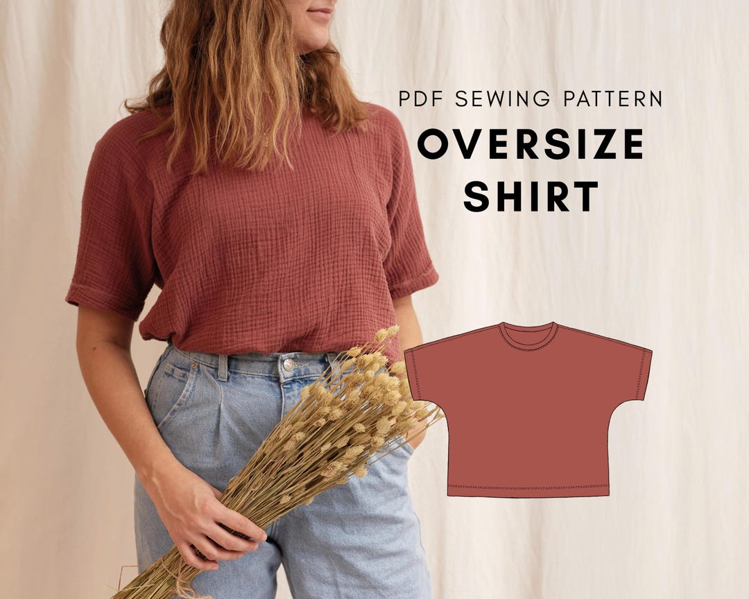 CLOVE // Casual T-shirt Dress Crop Shirt Pdf Digital Sewing Pattern for ...