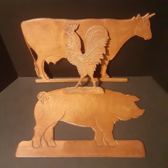 Handmade Wood Cutouts Featuring Country Farm Animals Vintage - Etsy