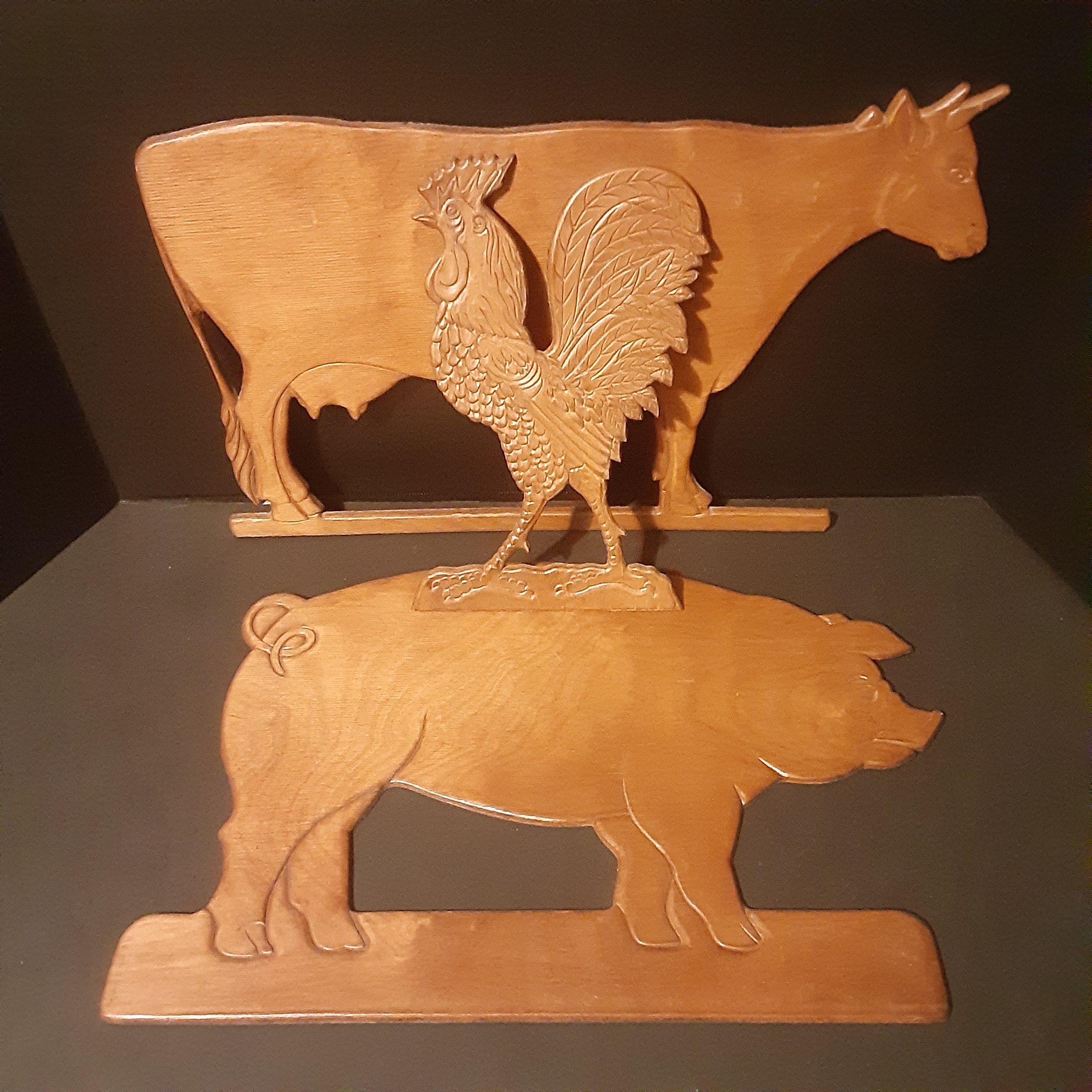 Handmade Wood Cutouts Featuring Country Barn Farm Animals Vintage set ...