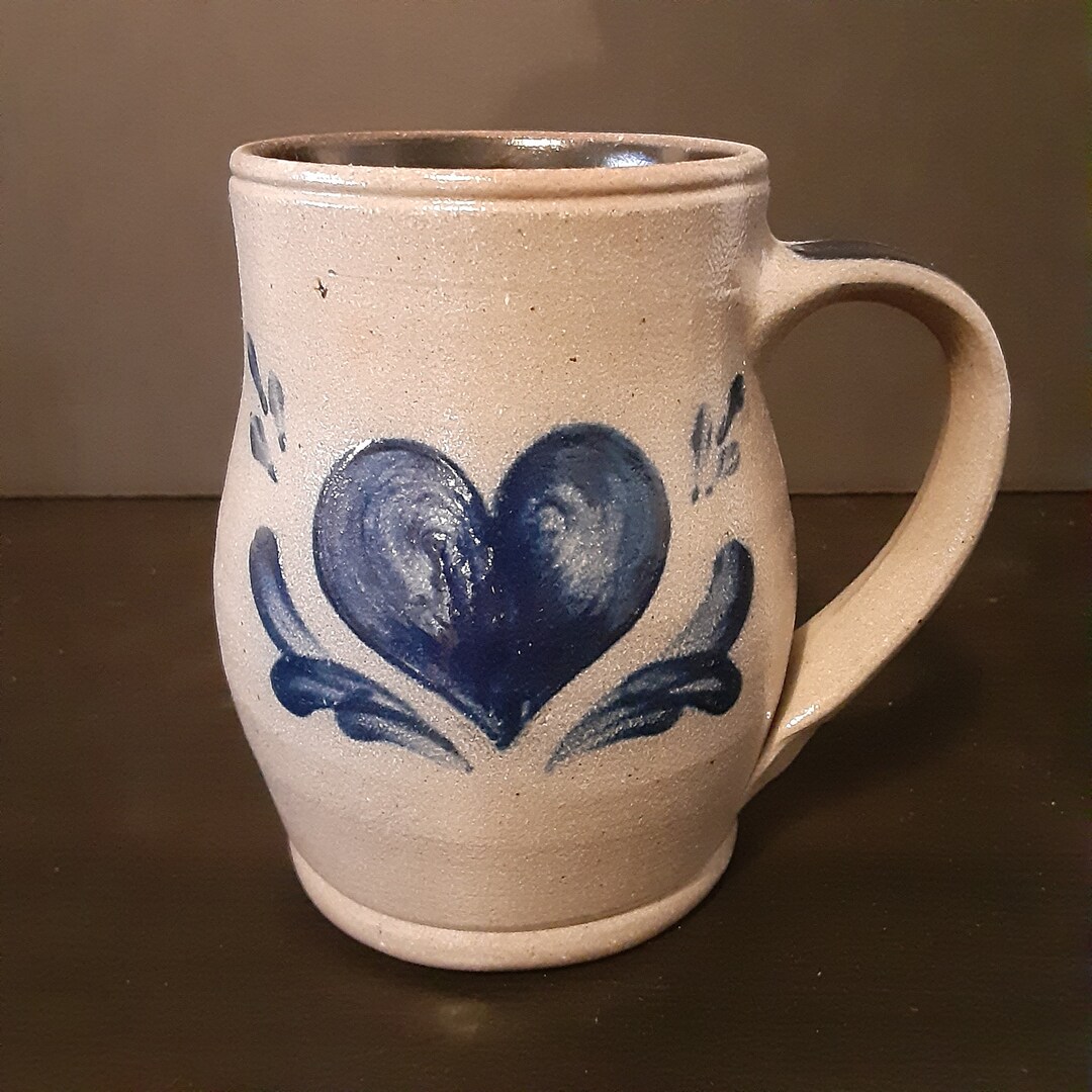 Rowe Pottery Works Salt Glazed Coffee Cup Mug Country - Etsy