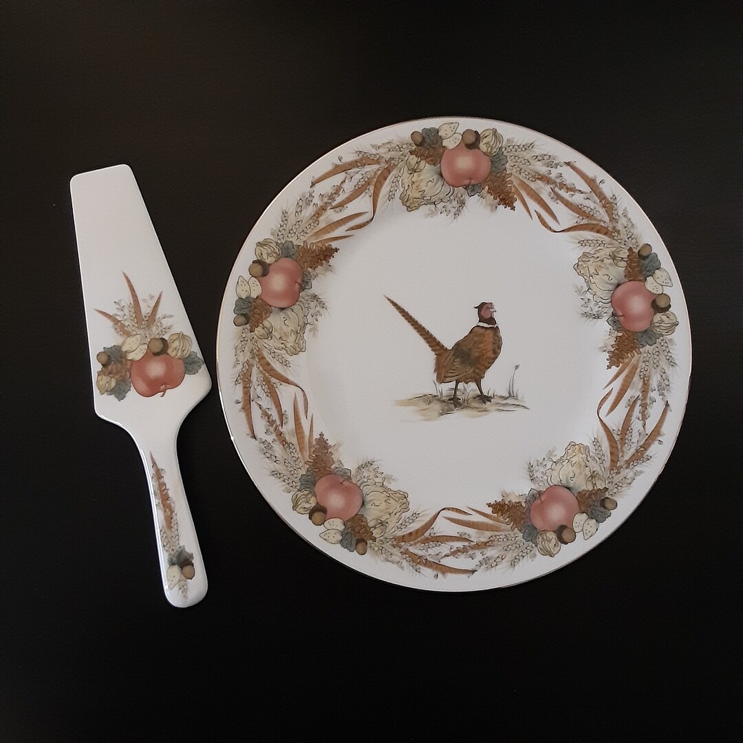 Andrea by Sadek Plate Platter With Server Utensil Featuring Pheasant ...