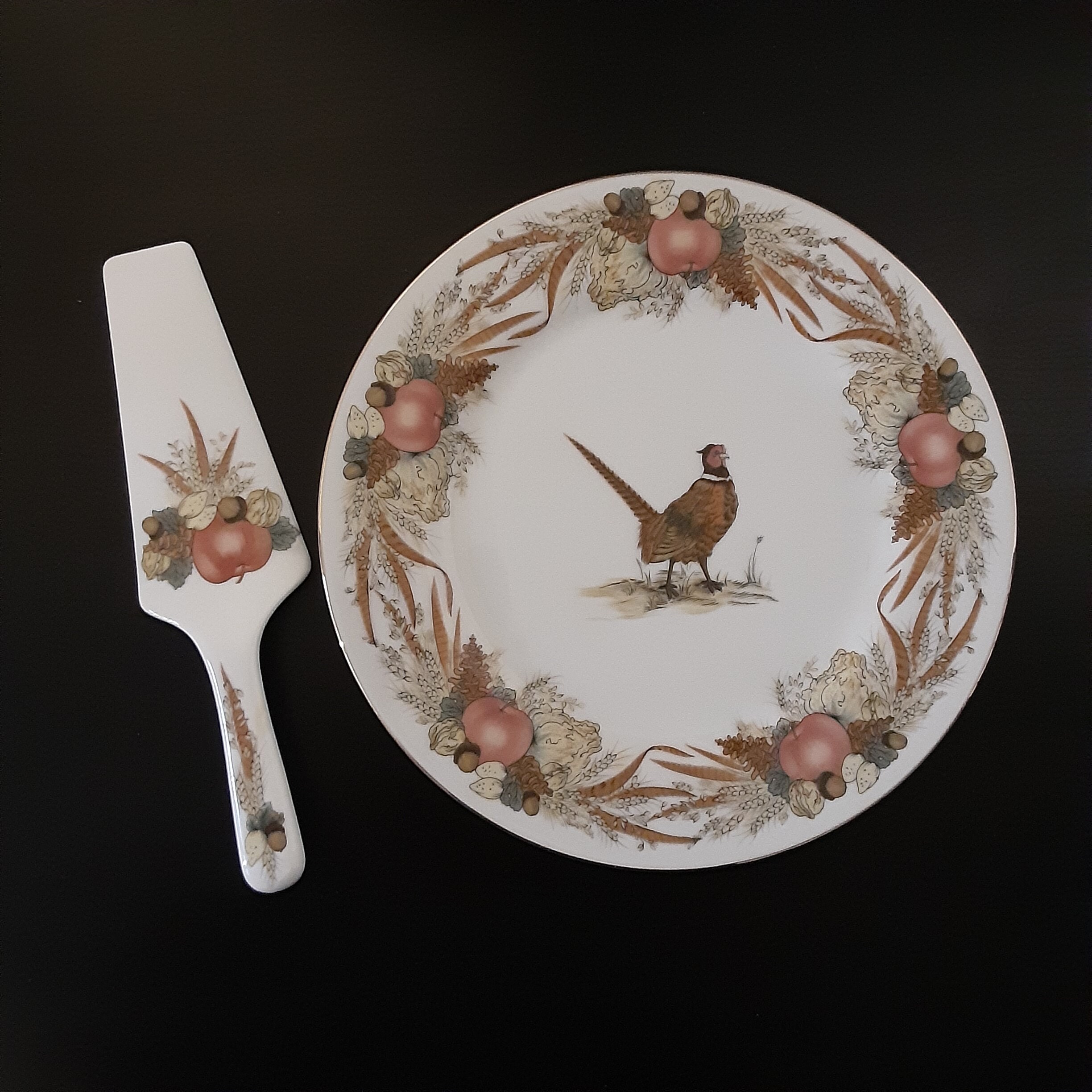 Andrea by Sadek Plate Platter With Server Utensil Featuring Pheasant ...