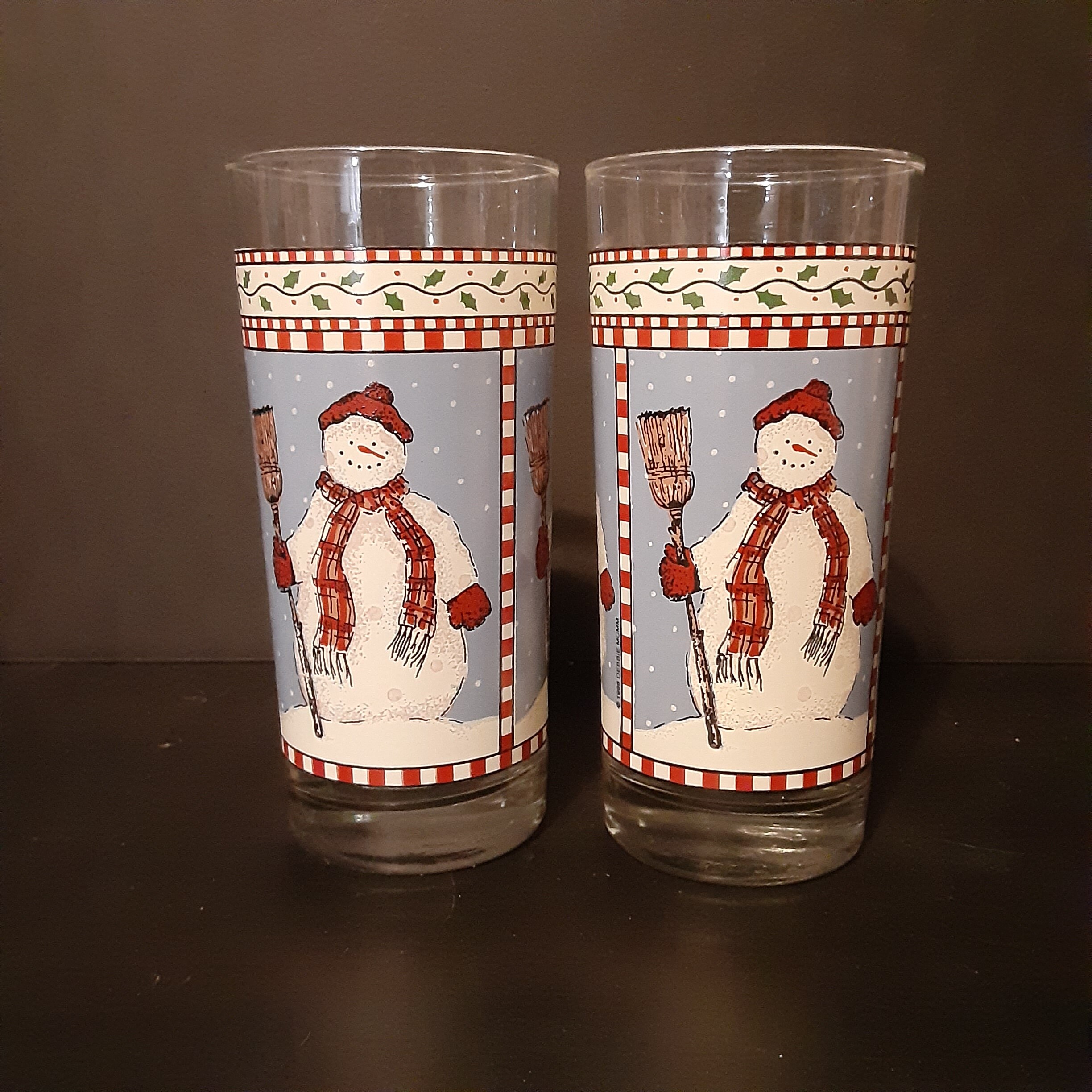 Tumblers & Water Glasses Drink & Barware Debbie Mumm Snowman Christmas ...