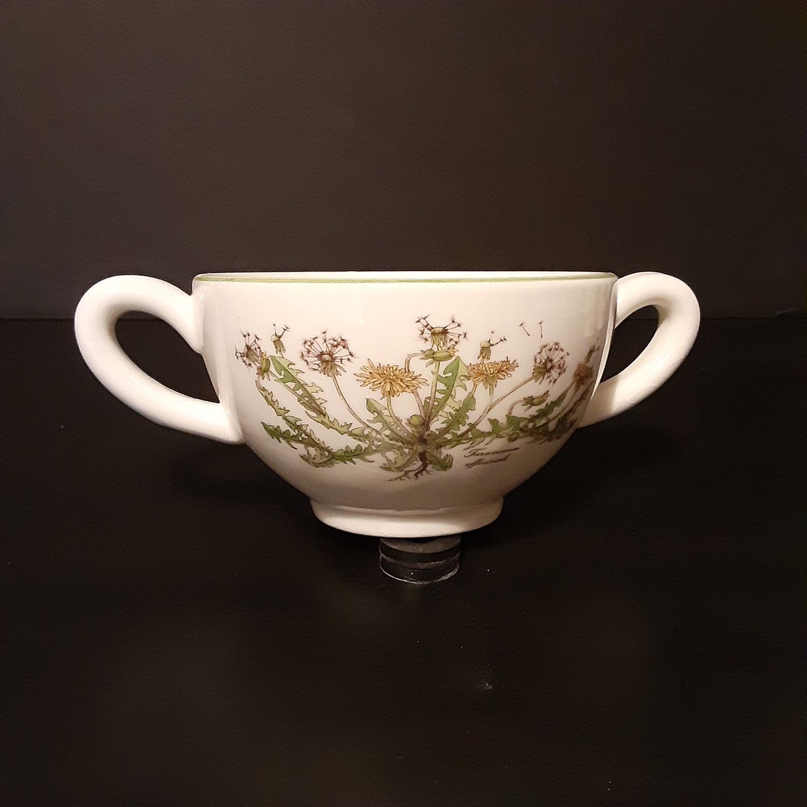 San Claudio Two Handle Soup Cup Mug With Floral Design Made in Spain ...