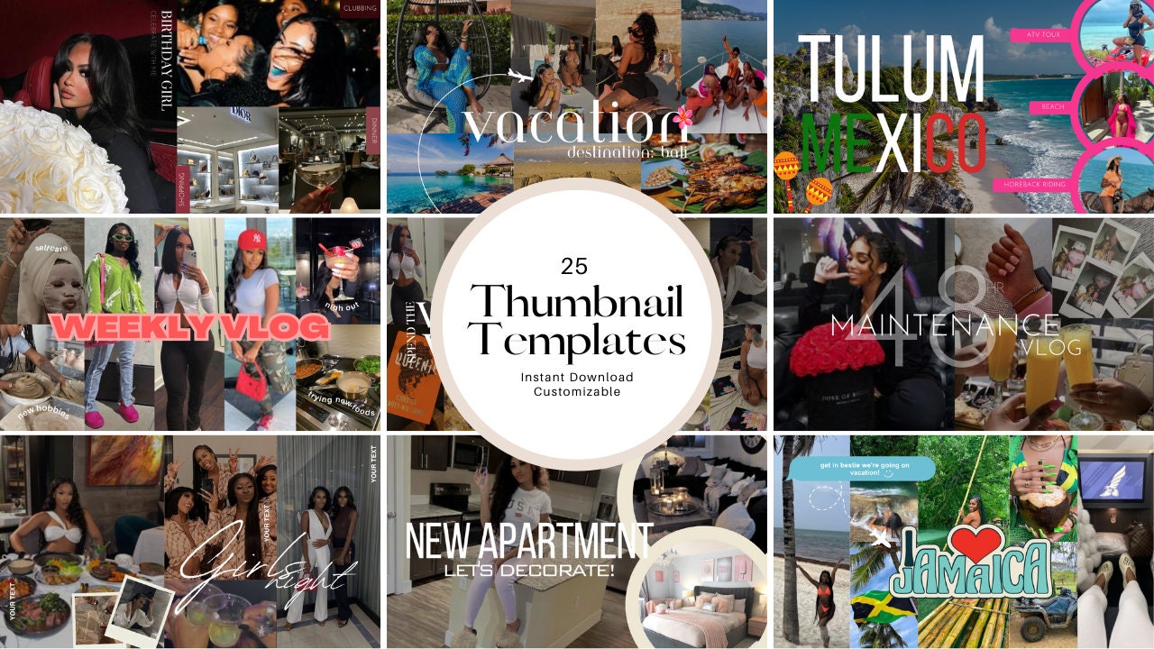 25 Youtube Thumbnail Templates | Youtube Thumbnail | DIY Branding Kit I ...