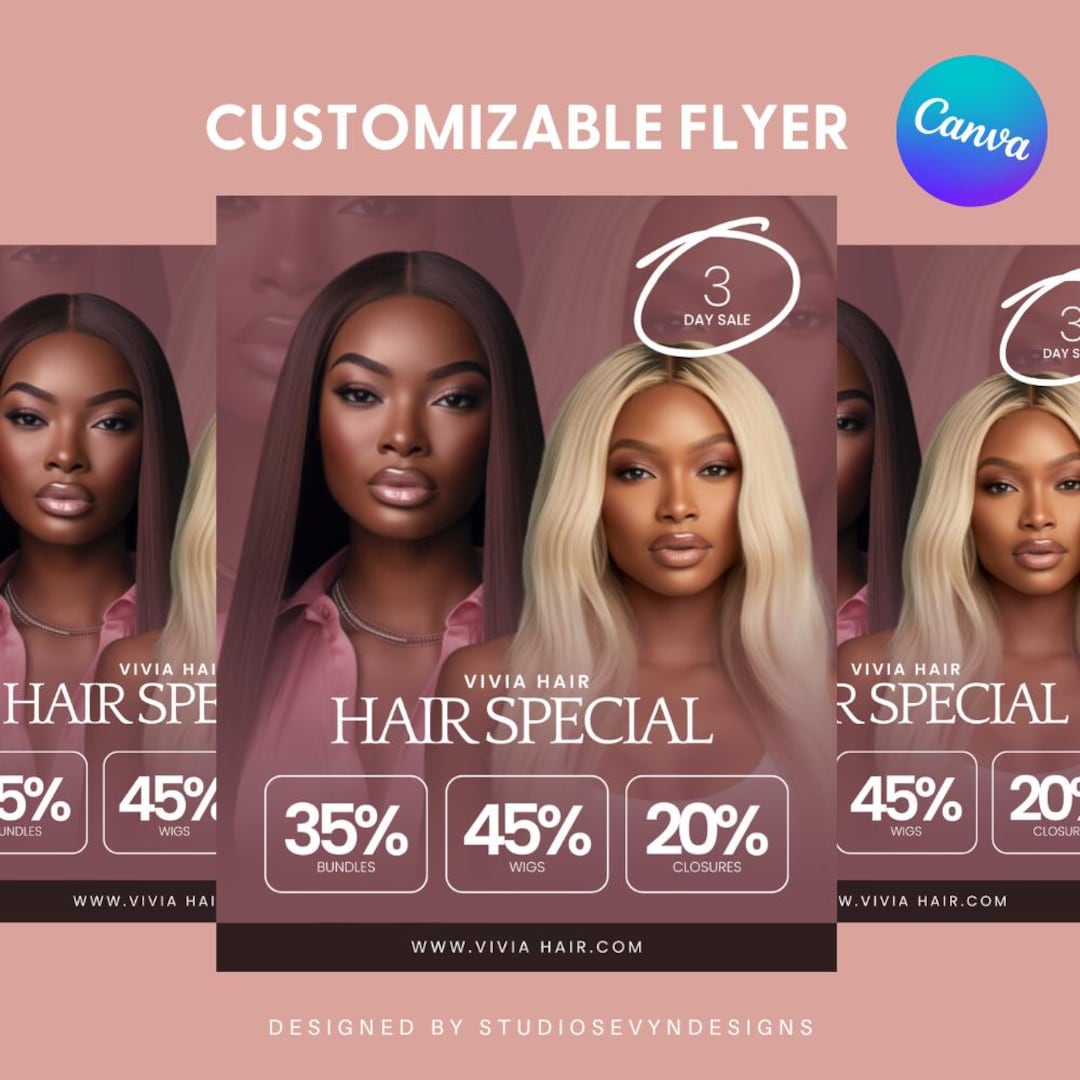 Hair Flyer, DIY Sale Flyer, Canva Flyer, Instagram Flyer, Customizable ...