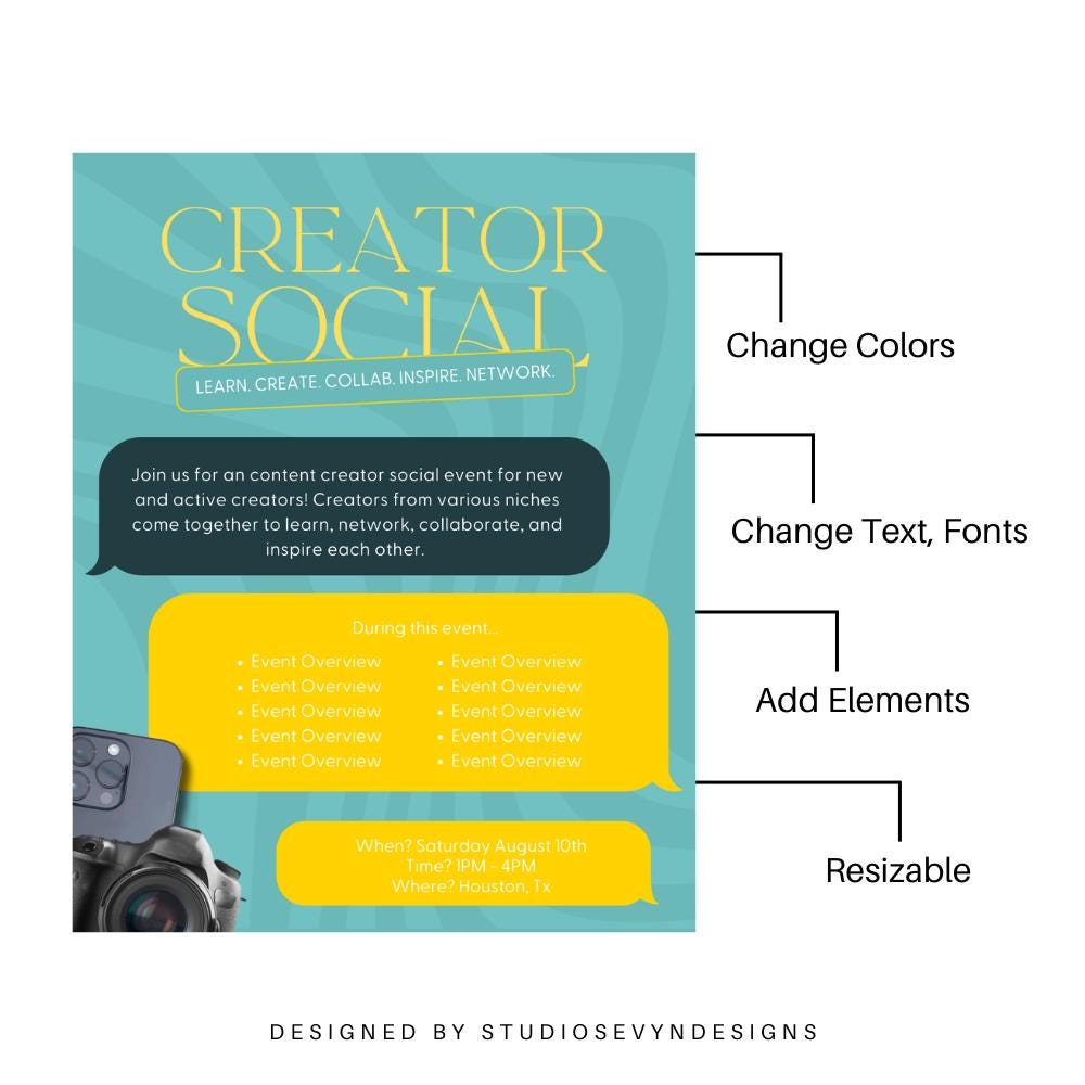 Creator Flyer, DIY Event Flyer, Canva Flyer, DIY Template, Instagram ...