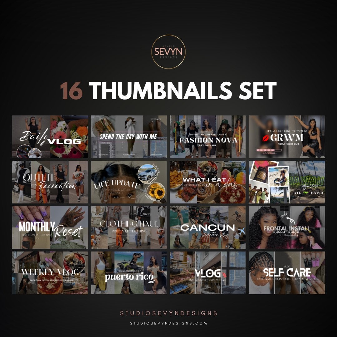 16 Youtube Thumbnail Templates | Youtube Thumbnail | DIY Branding Kit I ...