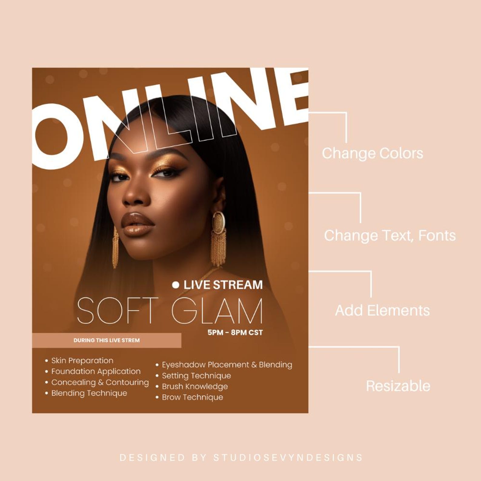 Master Class Flyer, DIY Makeup Flyer, Canva Flyer, Event Flyer, Instagram Flyer, Customizable ...