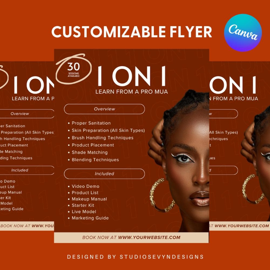 Master Class Flyer, DIY Course Flyer, Canva Flyer, Makeup Flyer ...