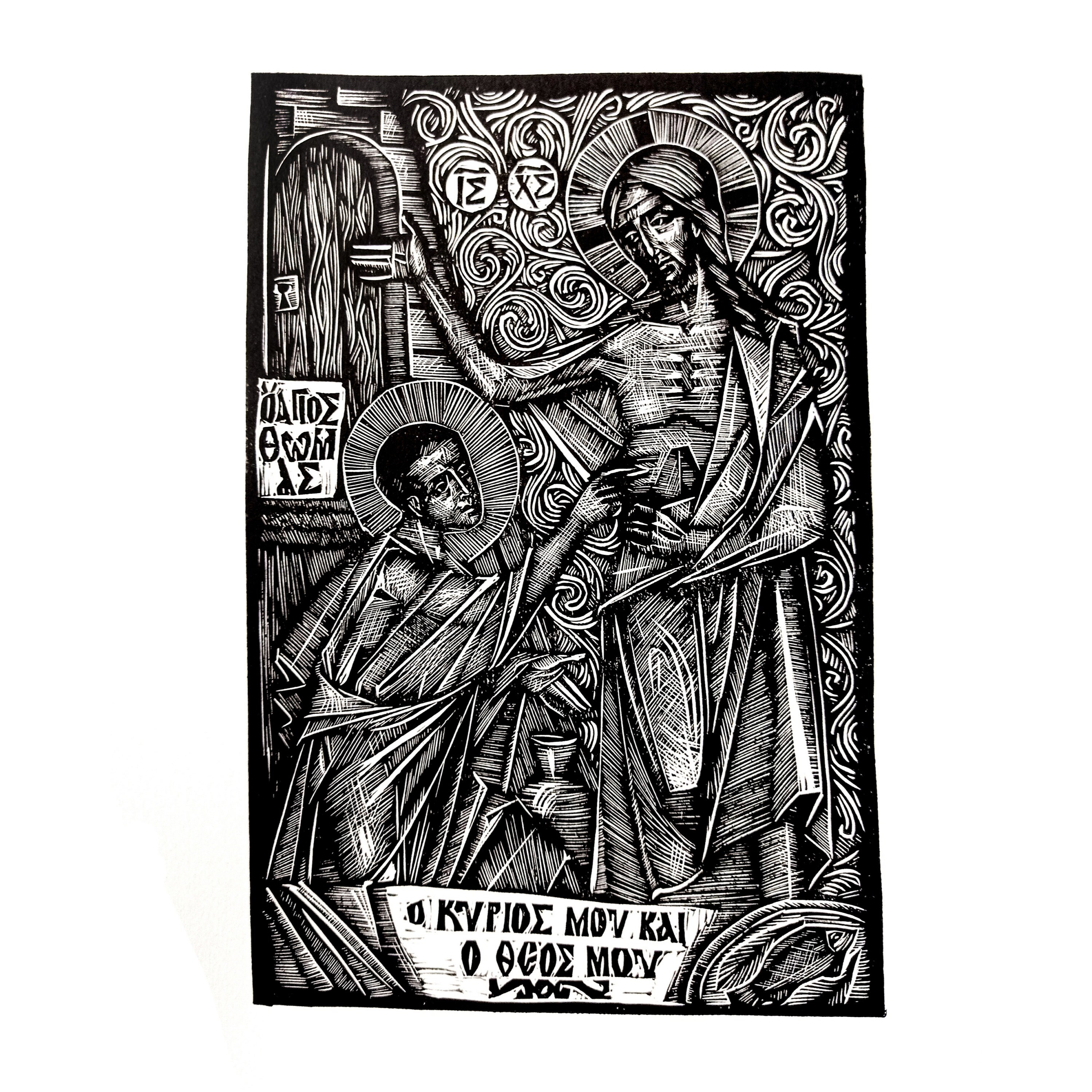 Saint Thomas - Christ - Linocut - Graphic - Print - Christian - Christ ...