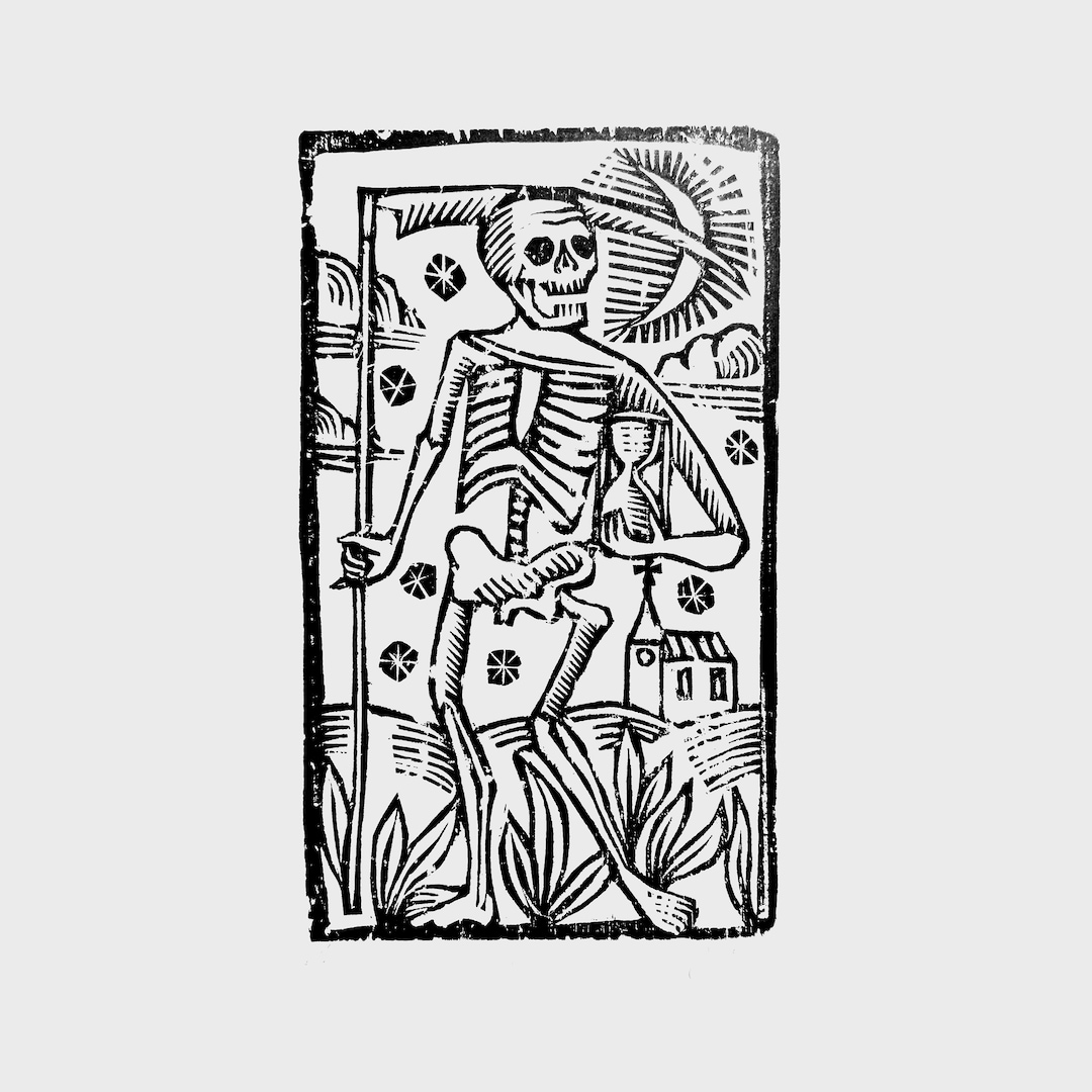 Skeleton - Woodcut - Print - Graphic - Polish Folklore - Icon - Christ ...
