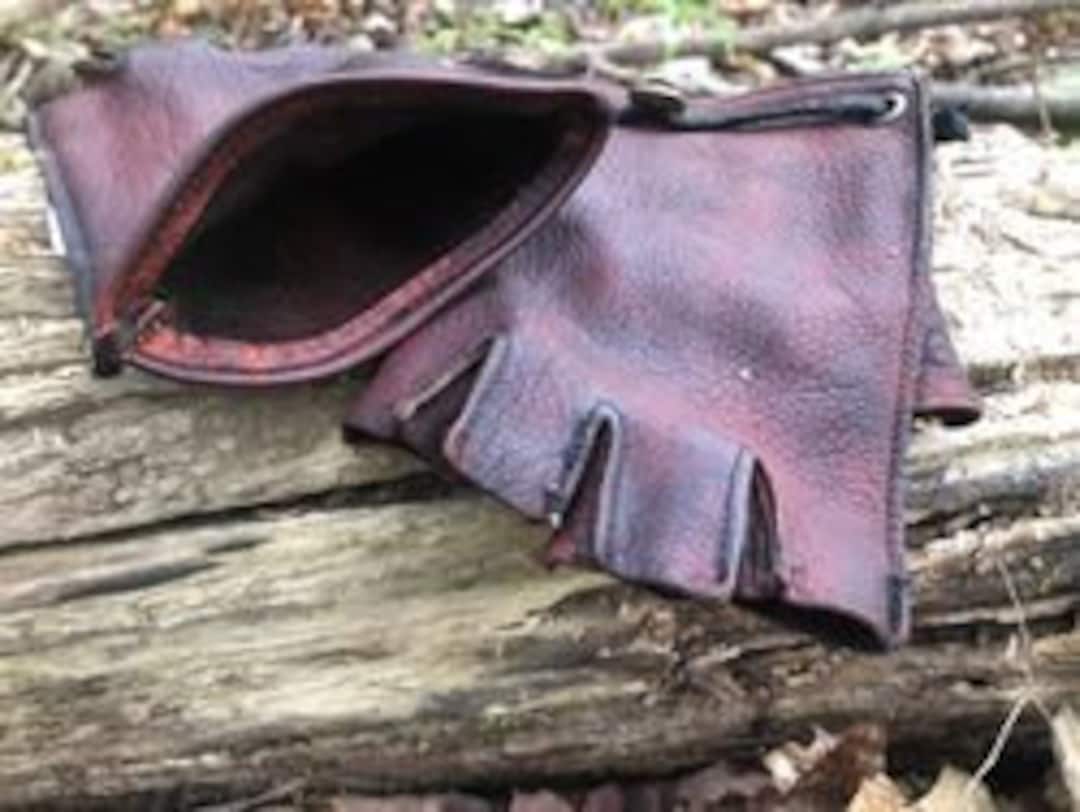 Bison Leather Fingerless Gloves - Etsy