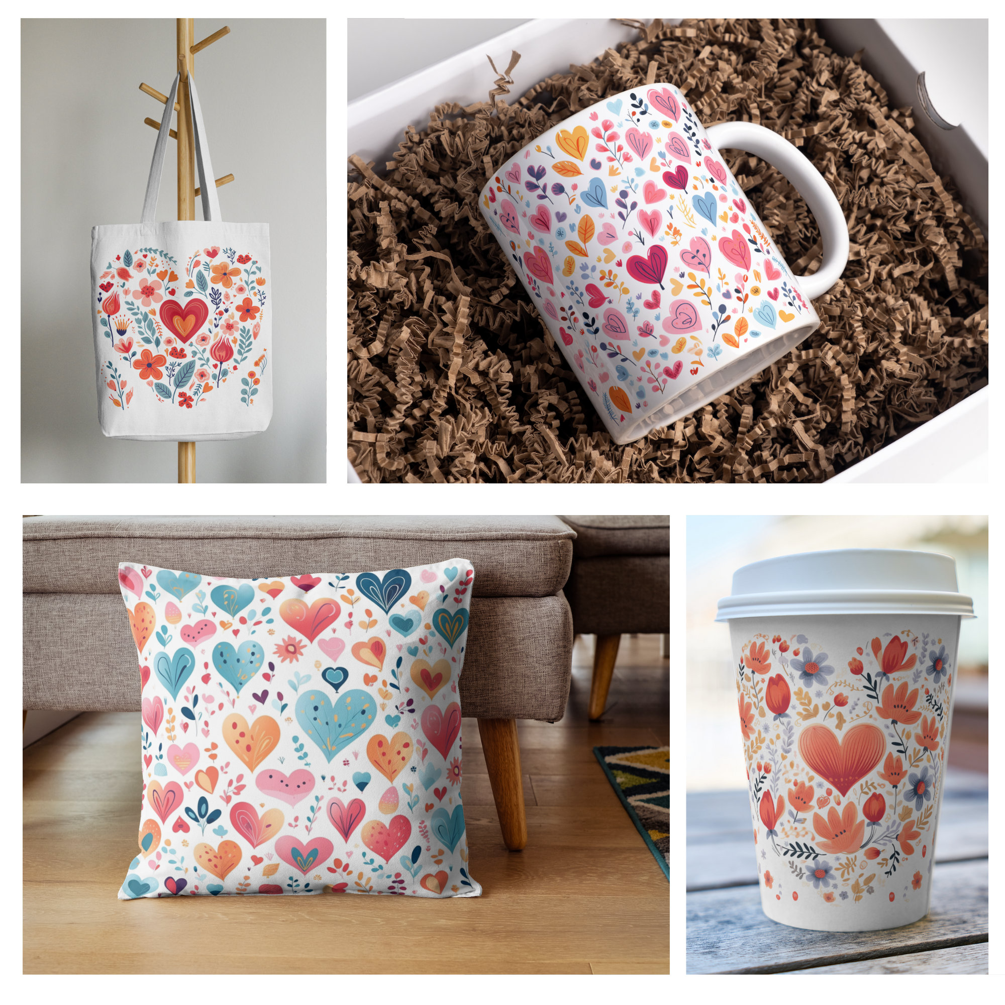 Cute Hearts, Watercolor Hearts Clipart, Valentine's Day Clipart, Love ...