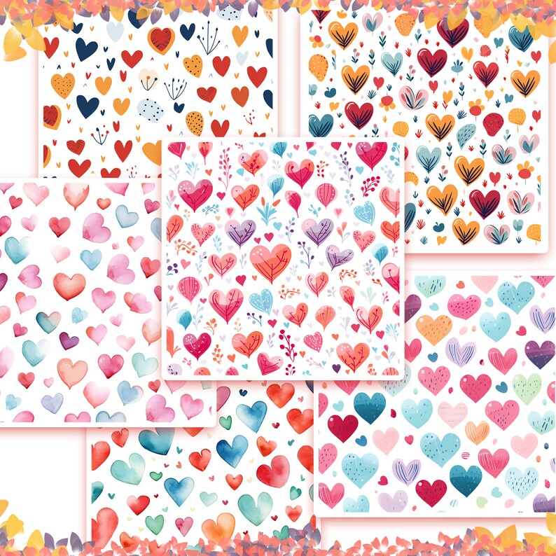 70 Love Hearts Clipart Bundle, Watercolor Hearts PNG, Digital Hearts ...