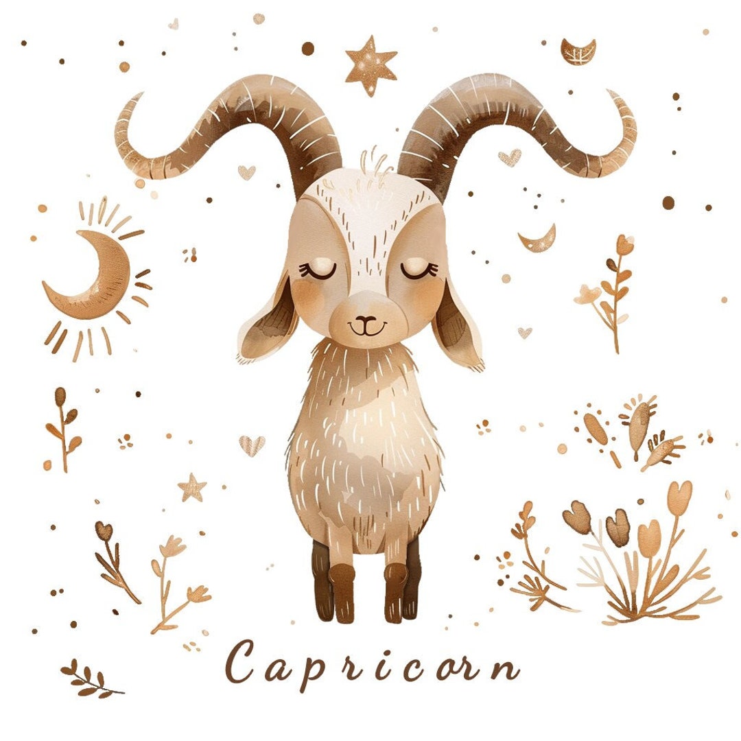 Capricorn Zodiac Sign Clipart, December January Birthday Astrology ...