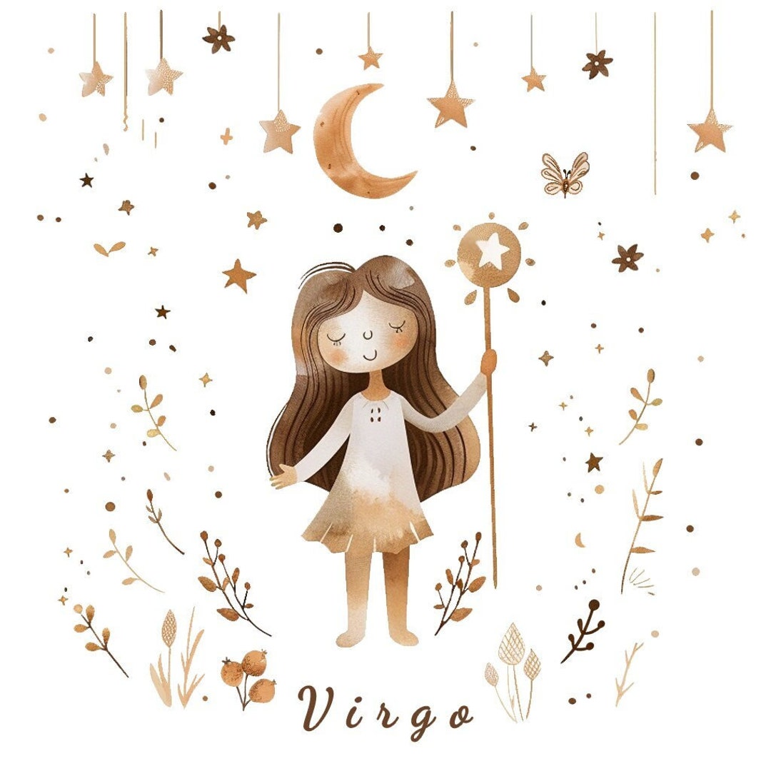 Virgo Zodiac Sign Clipart, August September Birthday Astrology PNG ...