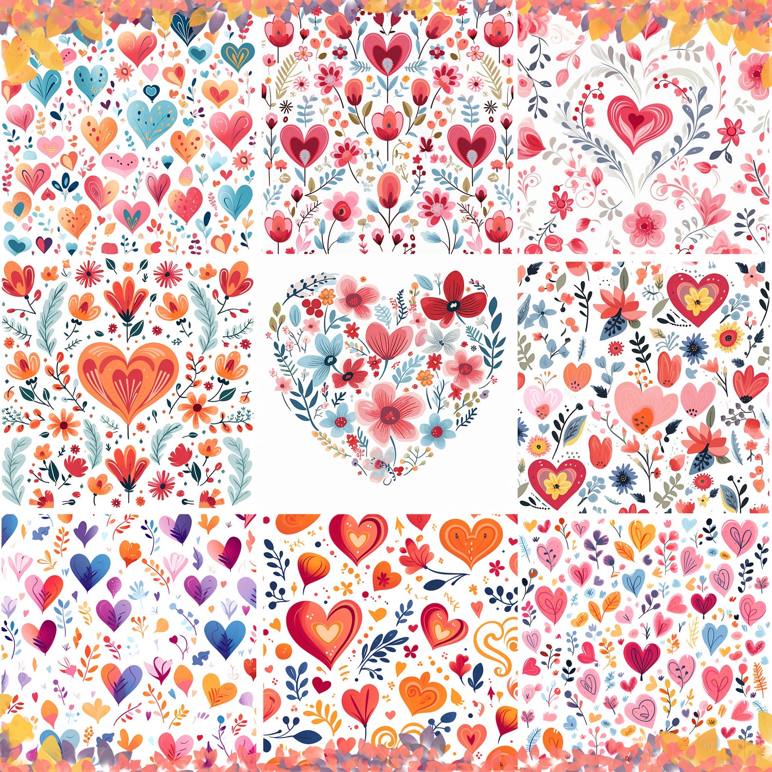 70 Love Hearts Clipart Bundle, Watercolor Hearts PNG, Digital Hearts ...
