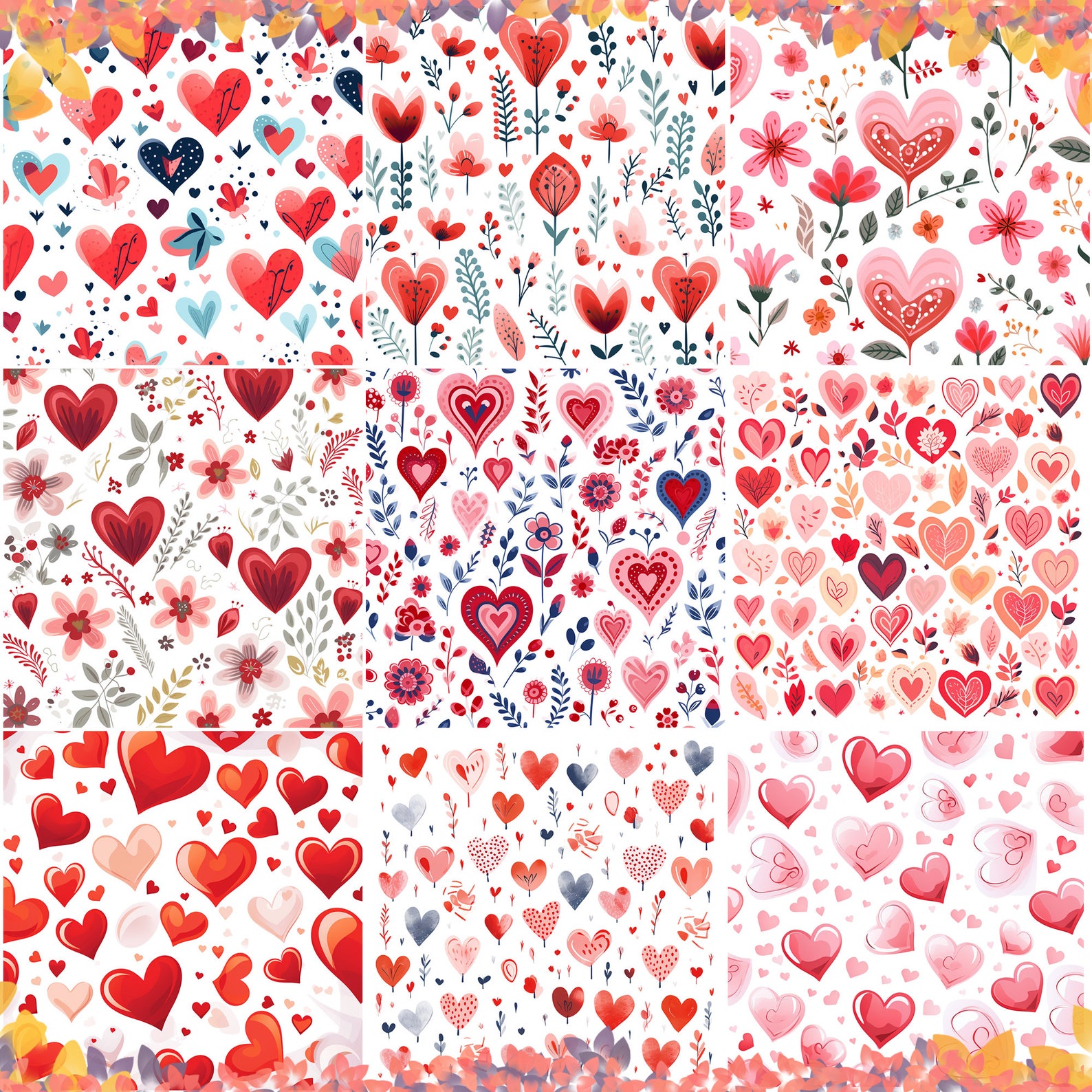 70 Love Hearts Clipart Bundle, Watercolor Hearts PNG, Digital Hearts ...