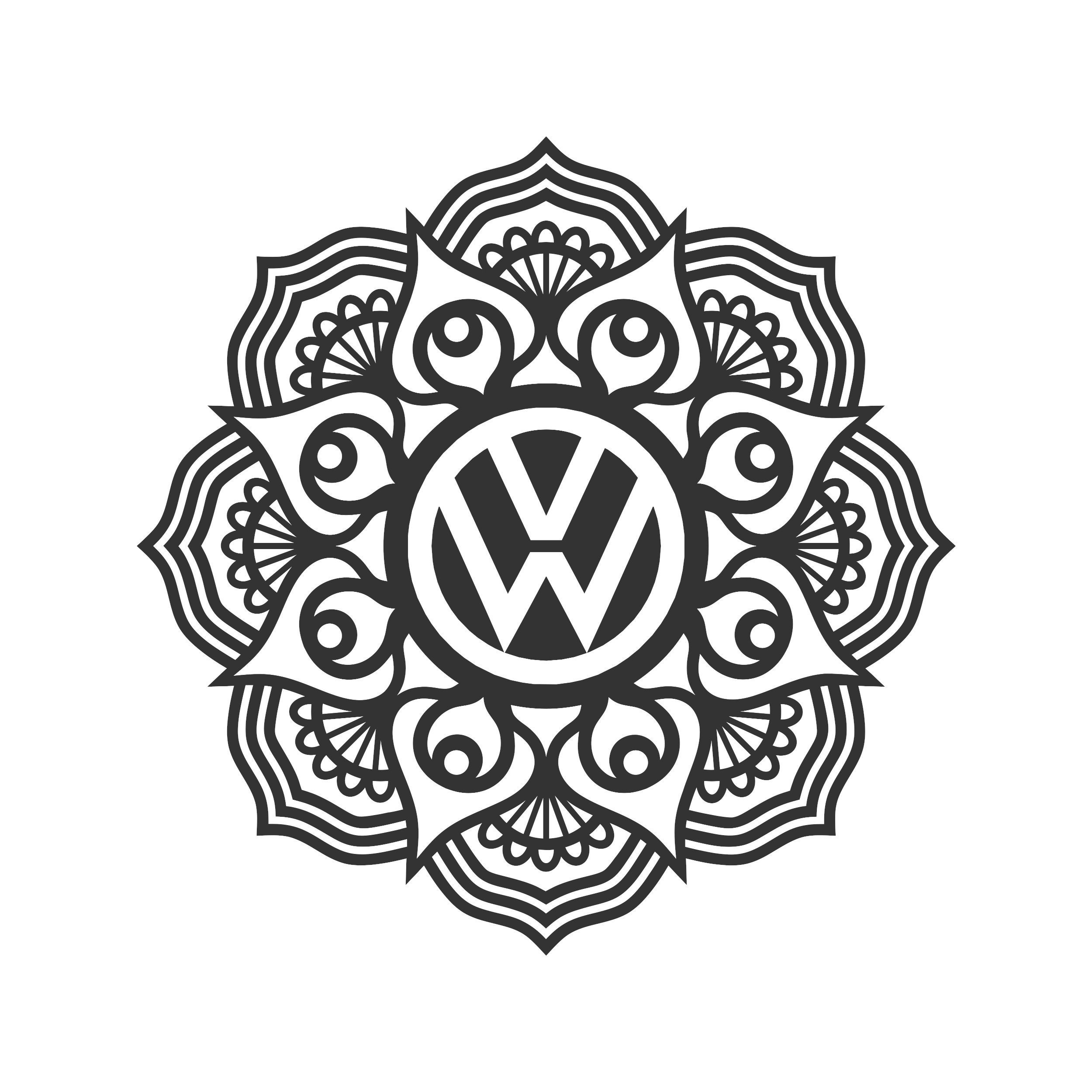 Mandala Vinyl Decal: Automotive Fan Art Logo Roundel VW T4 T5 T6 Beetle ...