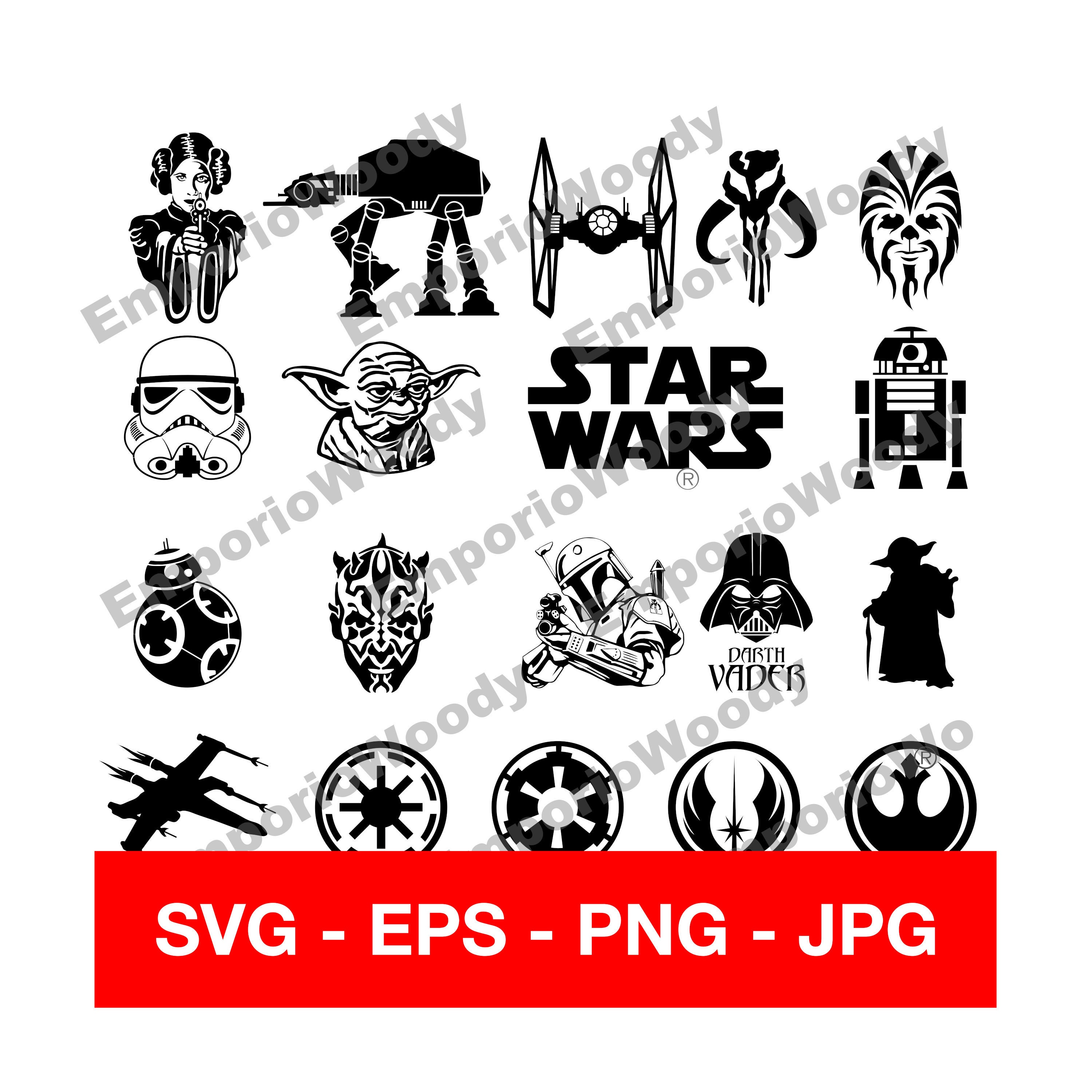 SVG Bundle Collection Star Wars Character Fan Art - Vector Svg Eps Jpg ...
