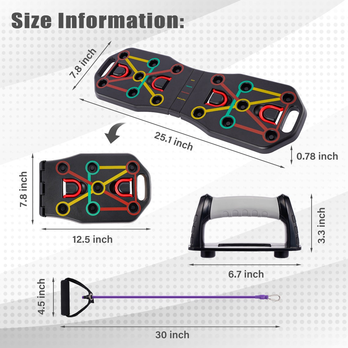 Multi-functional Push up Board for Men & Women Foldable Pushups Bar 2 ...