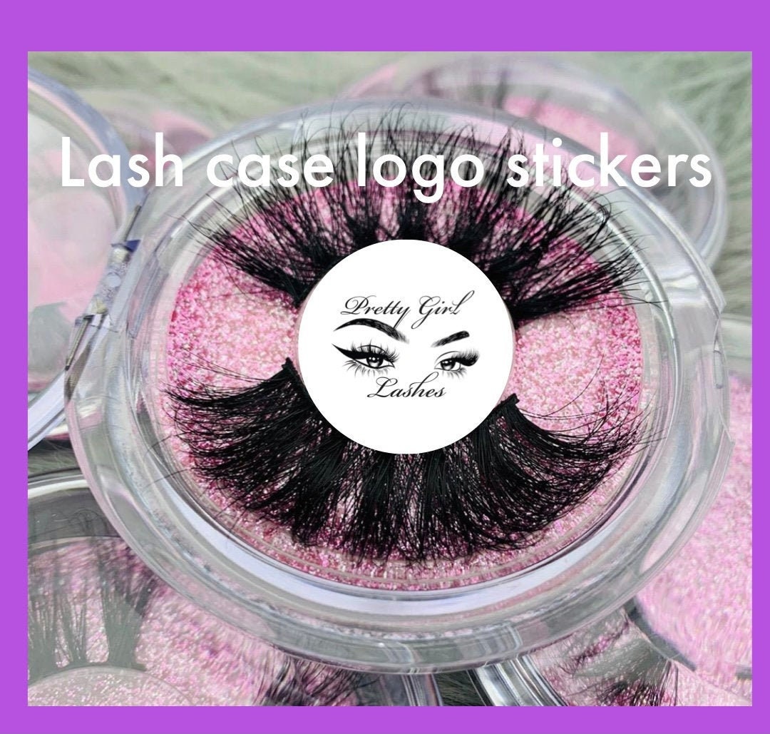 Eyelash Custom Name Case Stickers Labels, Round Lash Stickers, Mink ...