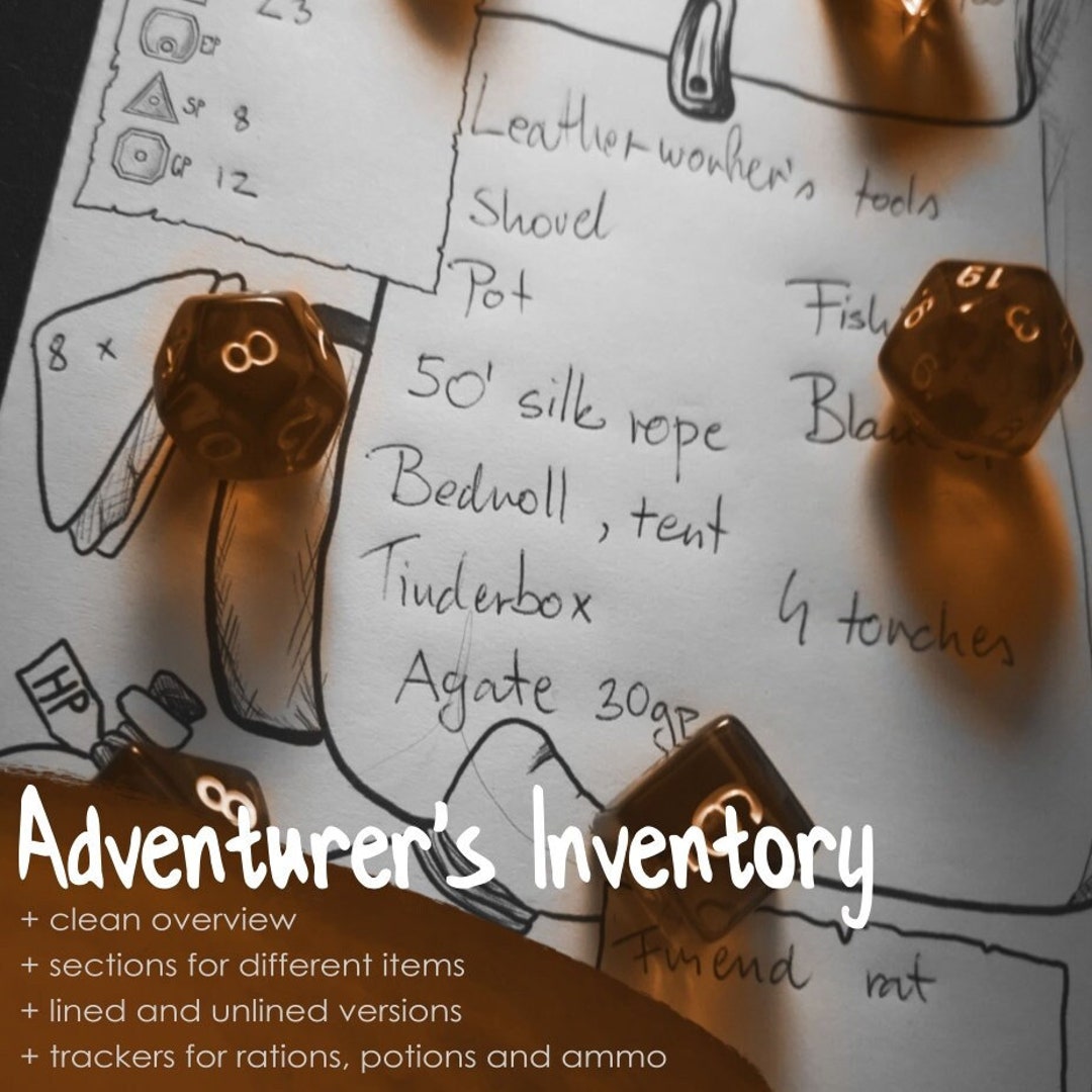 Inventory Sheet Dnd 5e - Etsy