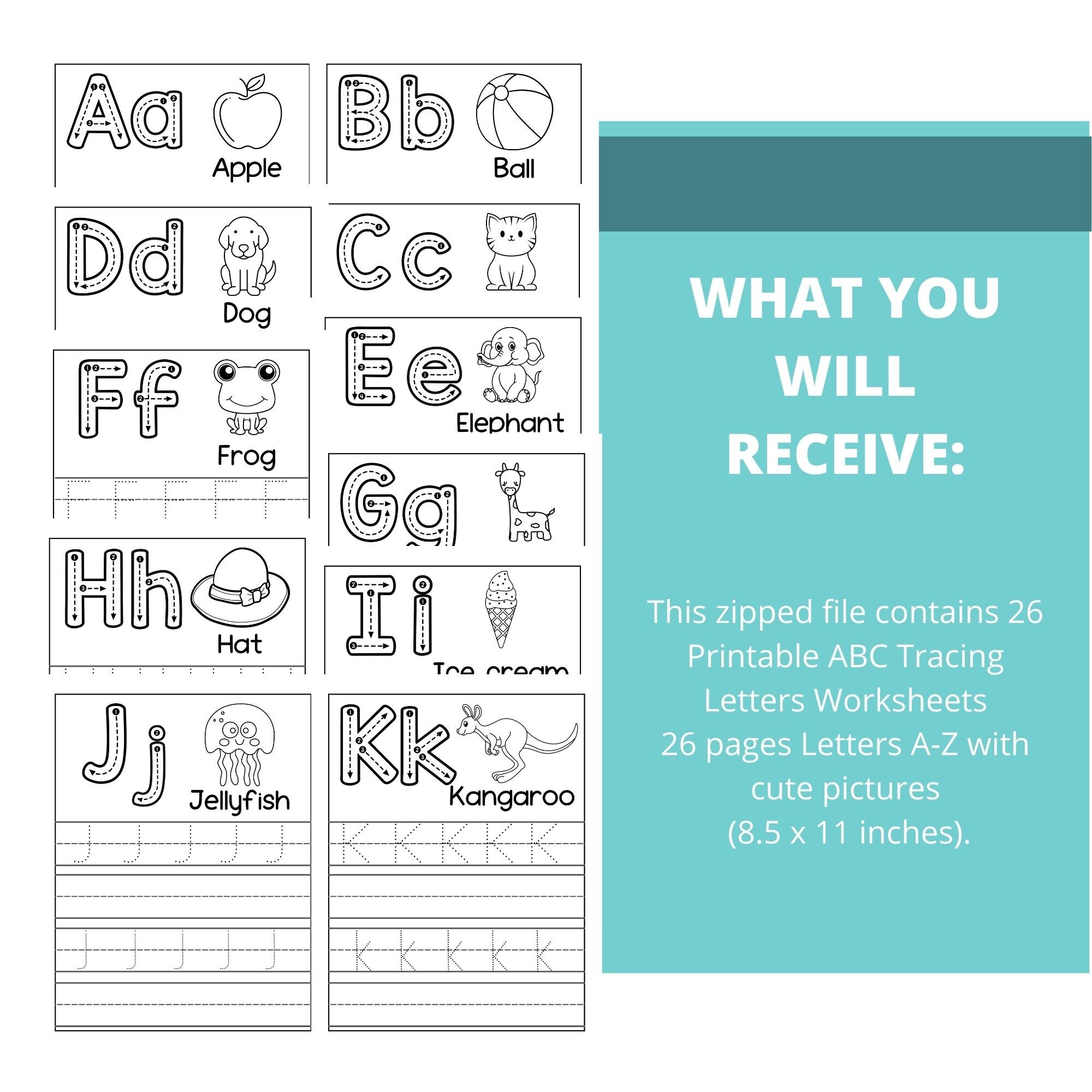 Alphabet Tracing,abc,printable,phonics,literacy Worksheets,preschool ...