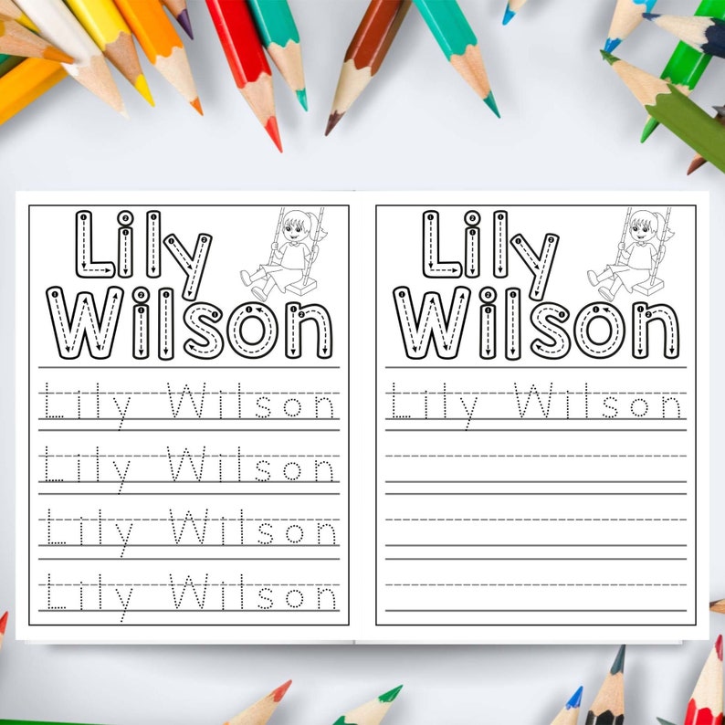 Custom Educational Tracing Sheet, Personalized Trace Name Worksheet ...