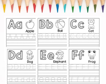 Alphabet Tracing Worksheets Printable Phonics Literacy Handwriting ABC ...