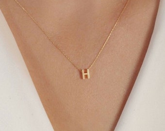 Letter H Necklace - Etsy