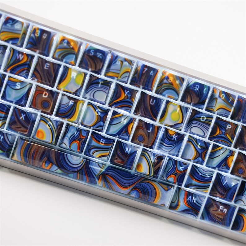Agate Enamel ABS Keycap Set Starry Sky Artisan Keycaps for - Etsy
