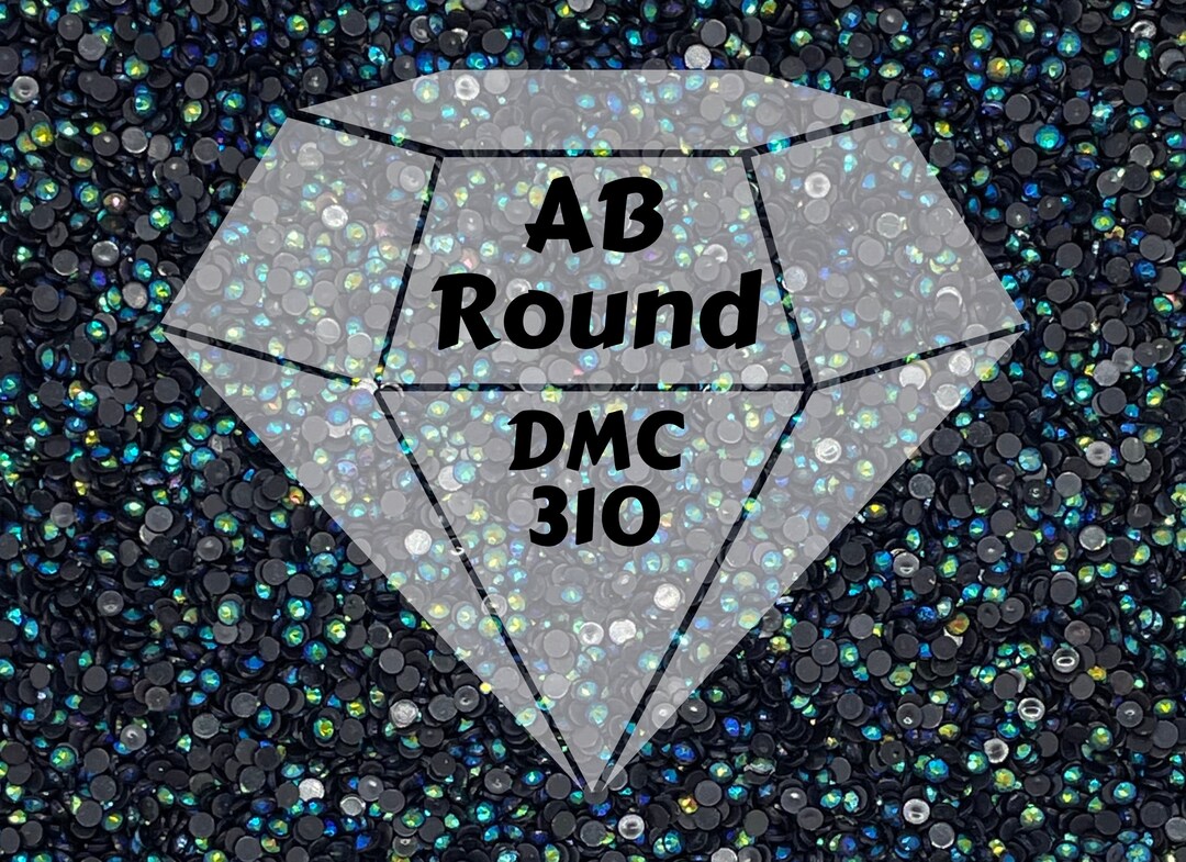 AB Round DMC 310 Diamond Painting Drill, Black Diamond Drill, Bulk ...