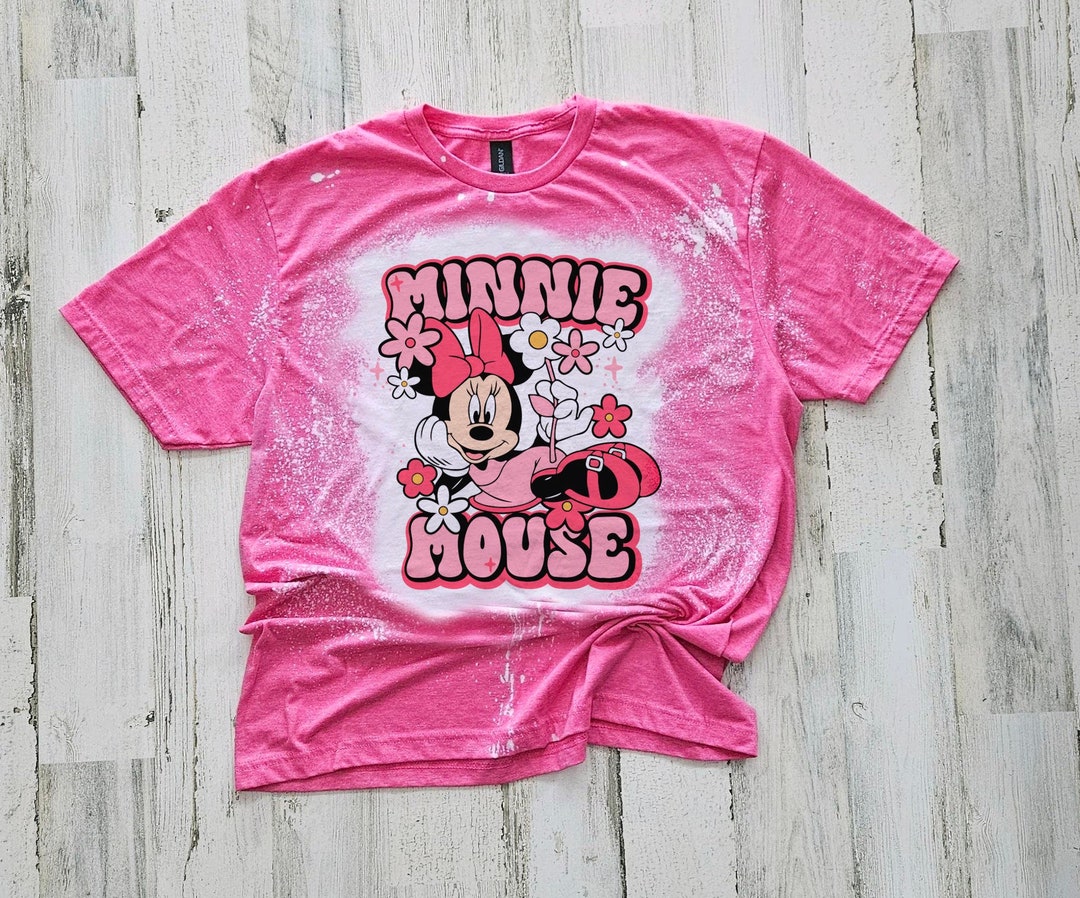 Minnie Mouse Bleached Shirt, Minnie Girls Bleach Disney Shirt, Minnie ...