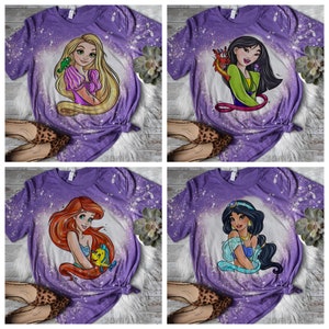 All Princess Tshirt Bleached Disney Princess Shirt Kids - Etsy