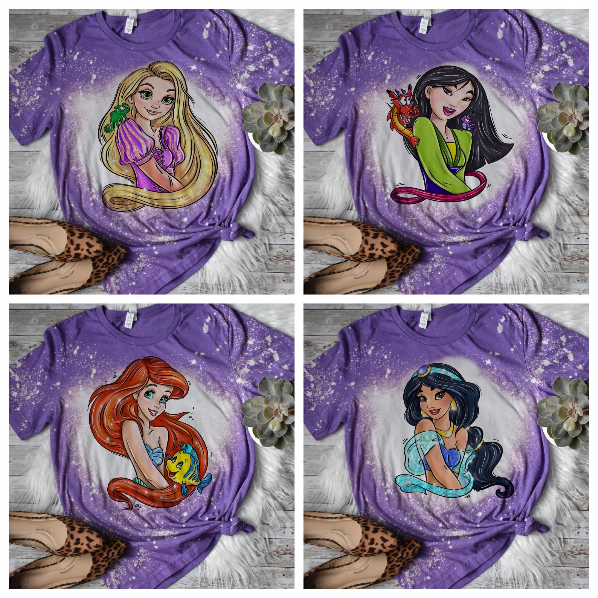 Princess tshirt, bleached princess shirt, tiana disney princess tee ...