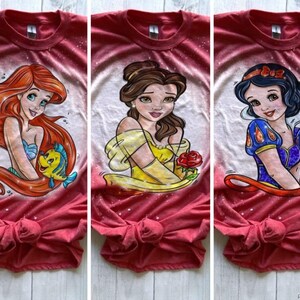 All Princess Tshirt Bleached Disney Princess Shirt Kids - Etsy