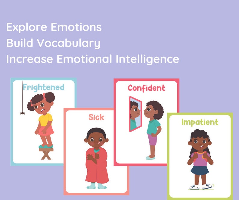Emotion Flashcards for Children of Color/full Body/feeling Flashcards ...