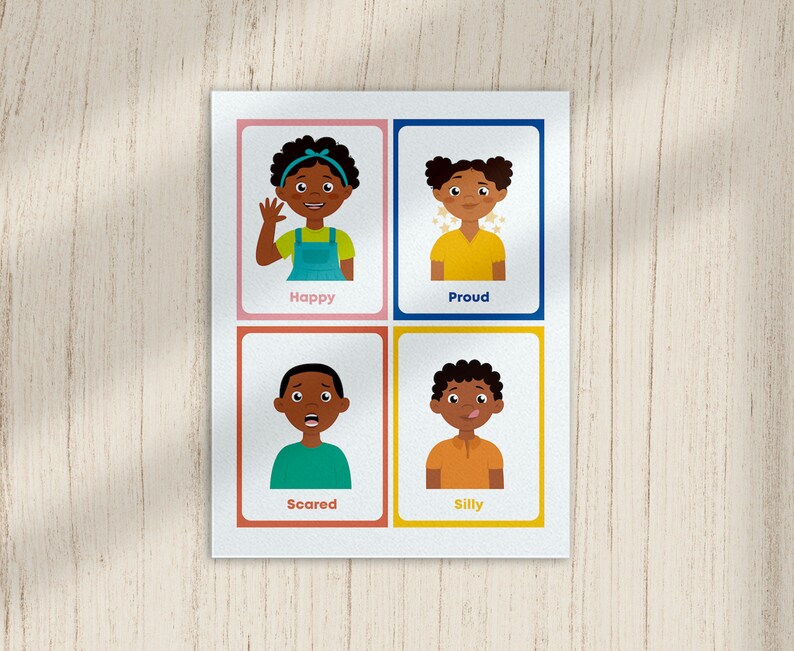 Emotion Flashcards for Children of Color/ Social Emotional/ | Etsy