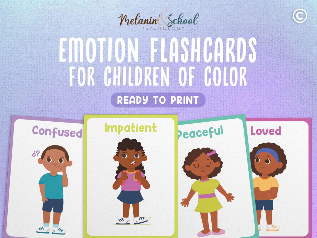 Emotion Flashcards for Children of Color/full Body/feeling Flashcards ...