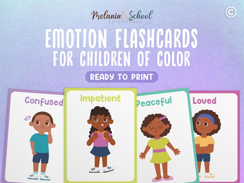Emotion Flashcards for Children of Color/full Body/feeling Flashcards ...