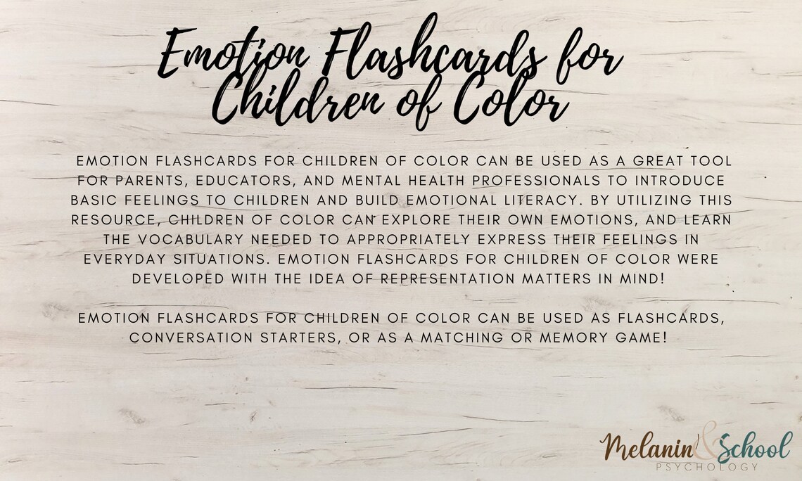 Emotion Flashcards for Children of Color/ Social Emotional/ - Etsy