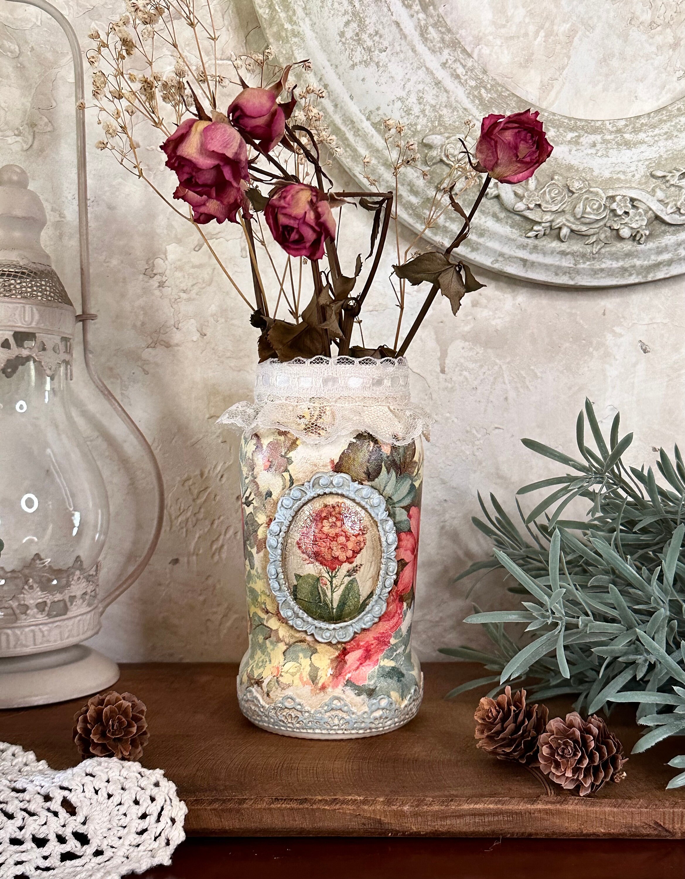 Decorative Glass Jar | Shabby Chic Jar | Cottage French Country Jars ...