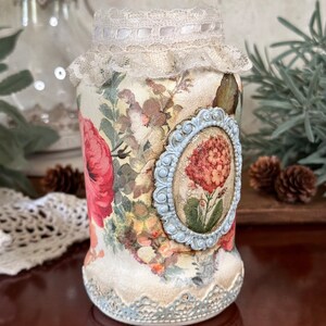 Decorative Glass Jar | Shabby Chic Jar | Cottage French Country Jars ...